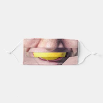Male Mouth Eating Lemon Funny Hilarious Adult Cloth Face Mask | Zazzle