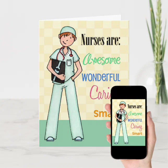 Male Nurses Are Awesome - Nurses Day Card | Zazzle