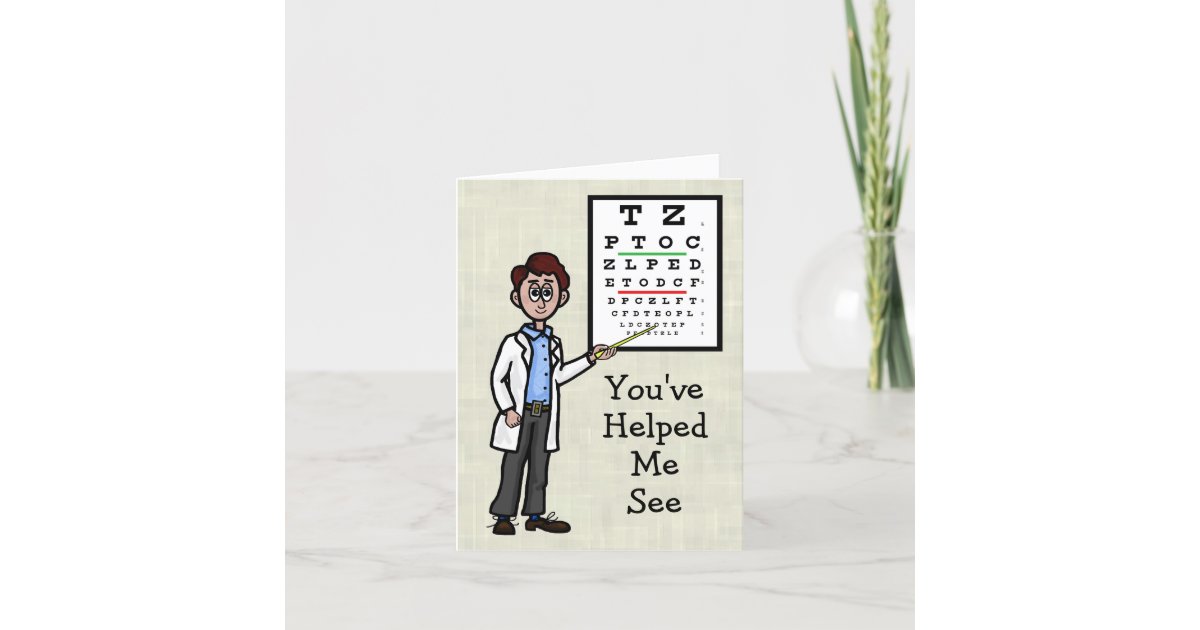 Male Optometrist Thank You Card | Zazzle