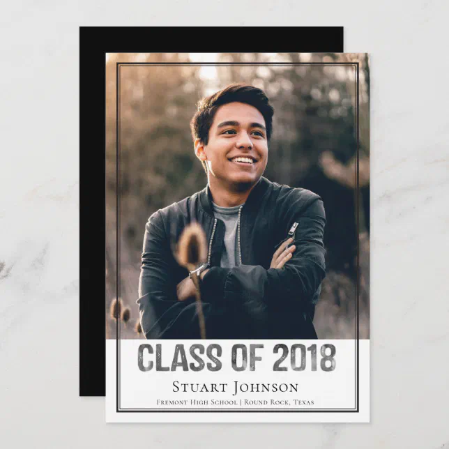 Male Photo Graduation Announcement Invitation | Zazzle