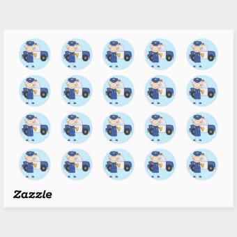 Male Police Officer Tshirts and Gifts Classic Round Sticker | Zazzle