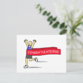 Male Runner with Congratulations Banner. Postcard | Zazzle