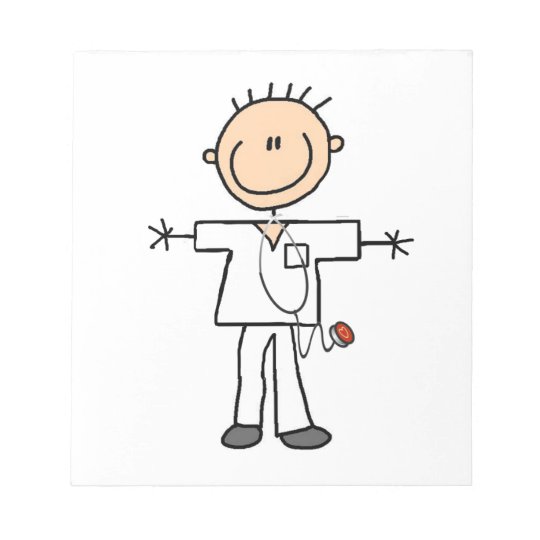 Male Stick Figure Nurse Notepad | Zazzle.com