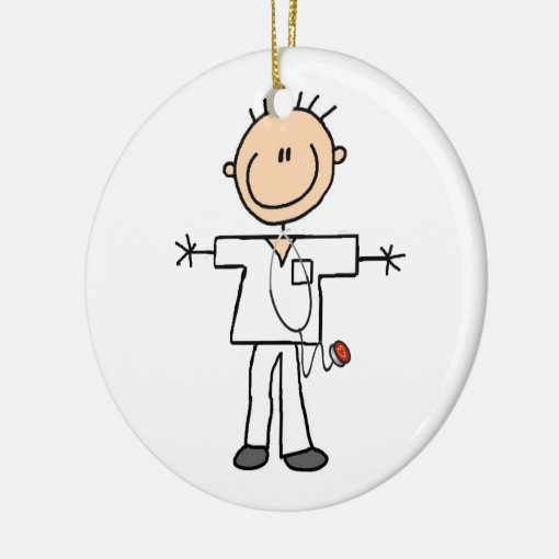 Male Stick Figure Nurse T-shirts and Gifts Ceramic Ornament | Zazzle