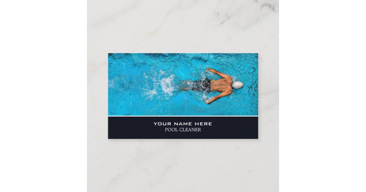 Male Swimmer, Swimming Pool Cleaner Business Card | Zazzle