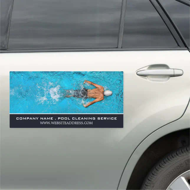 Male Swimmer, Swimming Pool Cleaning Service Car Magnet | Zazzle