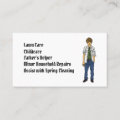 Male Teenager Will Work Business Card | Zazzle