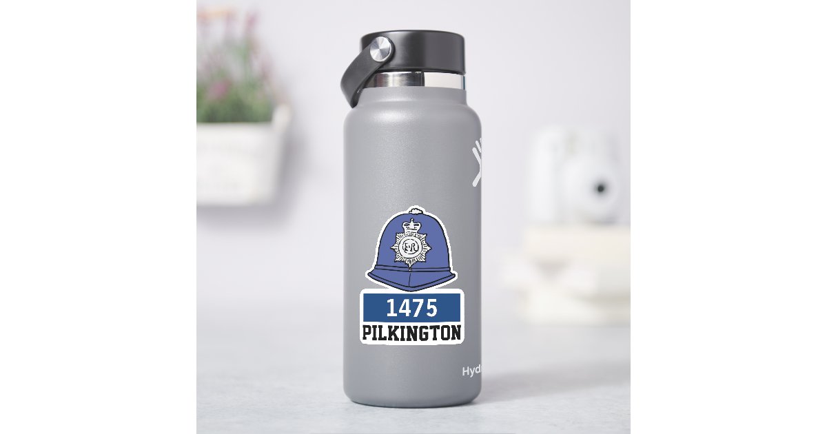 Male UK Police Constable Helmet with Name & Number Sticker | Zazzle