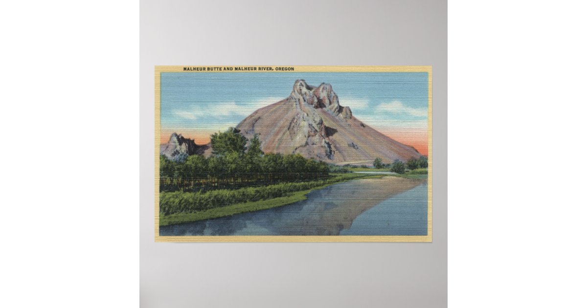 Malheur Butte & River, Oregon View Poster | Zazzle
