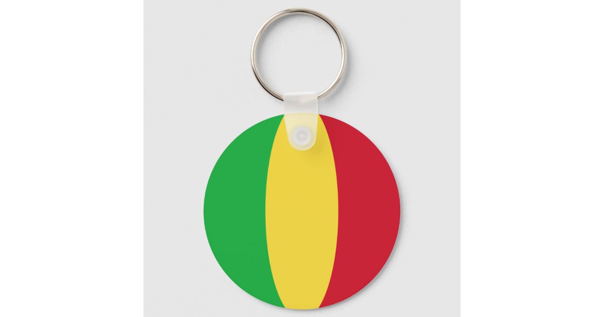 Mali Fisheye Flag Keychain | Zazzle
