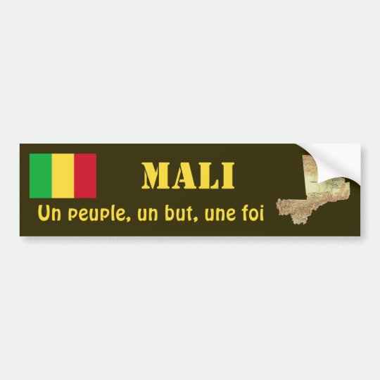 Mali Flag + Map Bumper Sticker | Zazzle.com