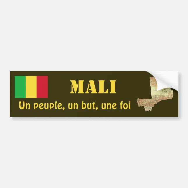Mali Flag + Map Bumper Sticker | Zazzle