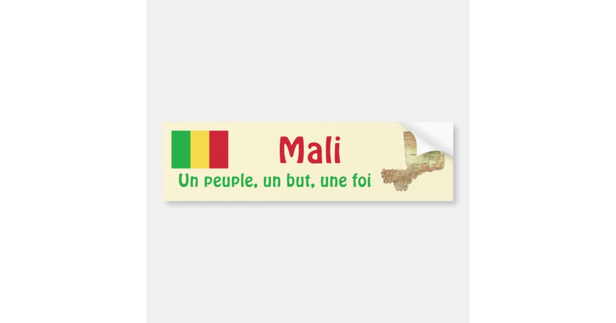 Mali Flag + Map Bumper Sticker | Zazzle