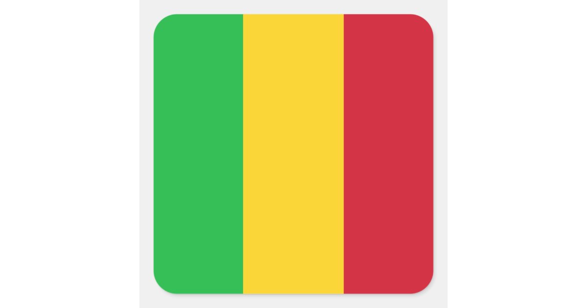 Mali Flag Square Sticker | Zazzle