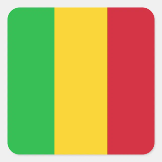 Mali Flag Square Sticker | Zazzle