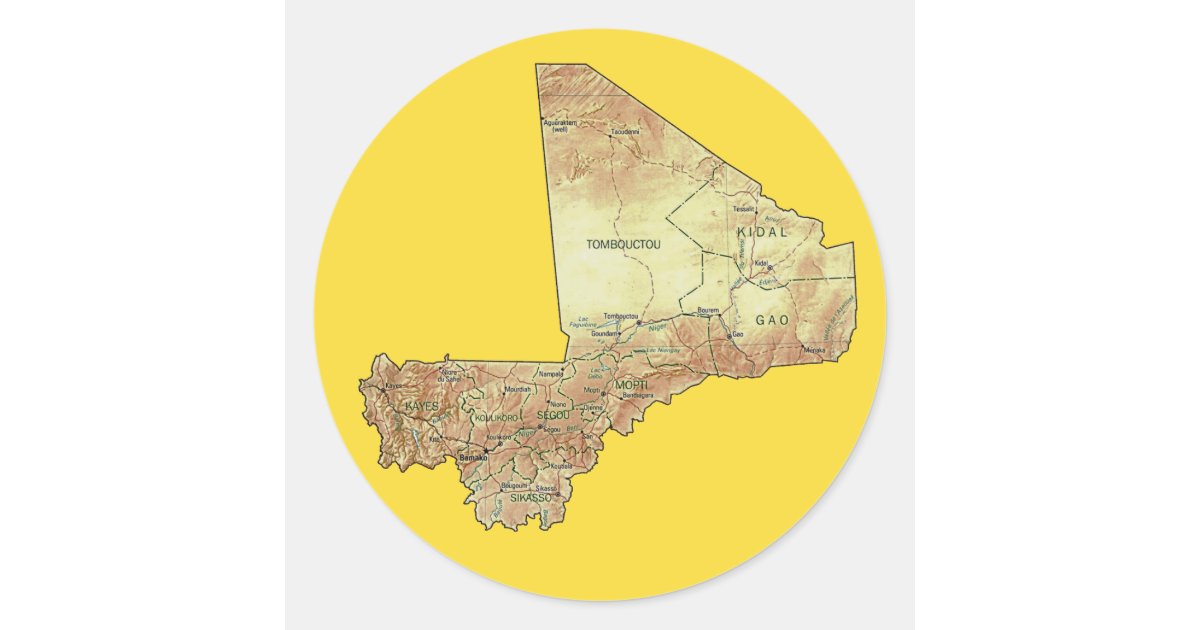 Mali Map Sticker | Zazzle