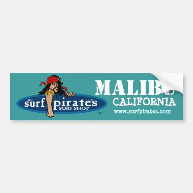 Malibu Surf Shop Bumper Sticker | Zazzle