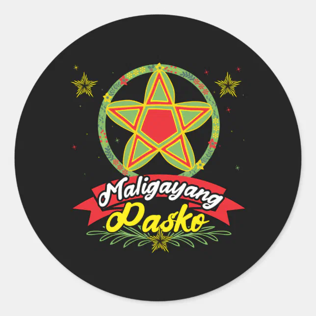 Maligayang Pasko Filipino Christmas Philippines Classic Round Sticker ...