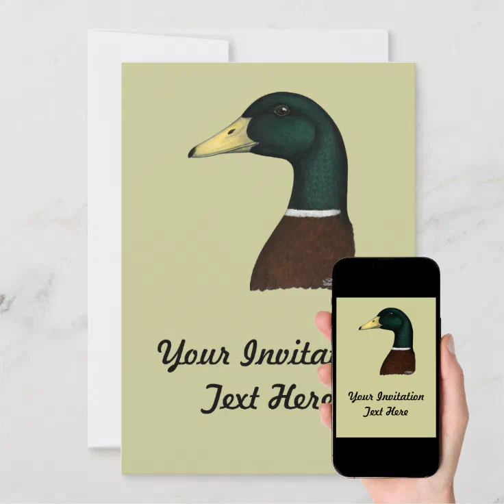 Mallard Drake Head Invitation | Zazzle