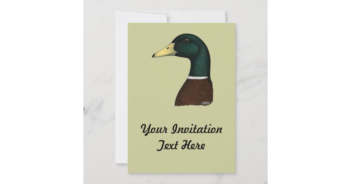 Mallard Drake Head Invitation | Zazzle