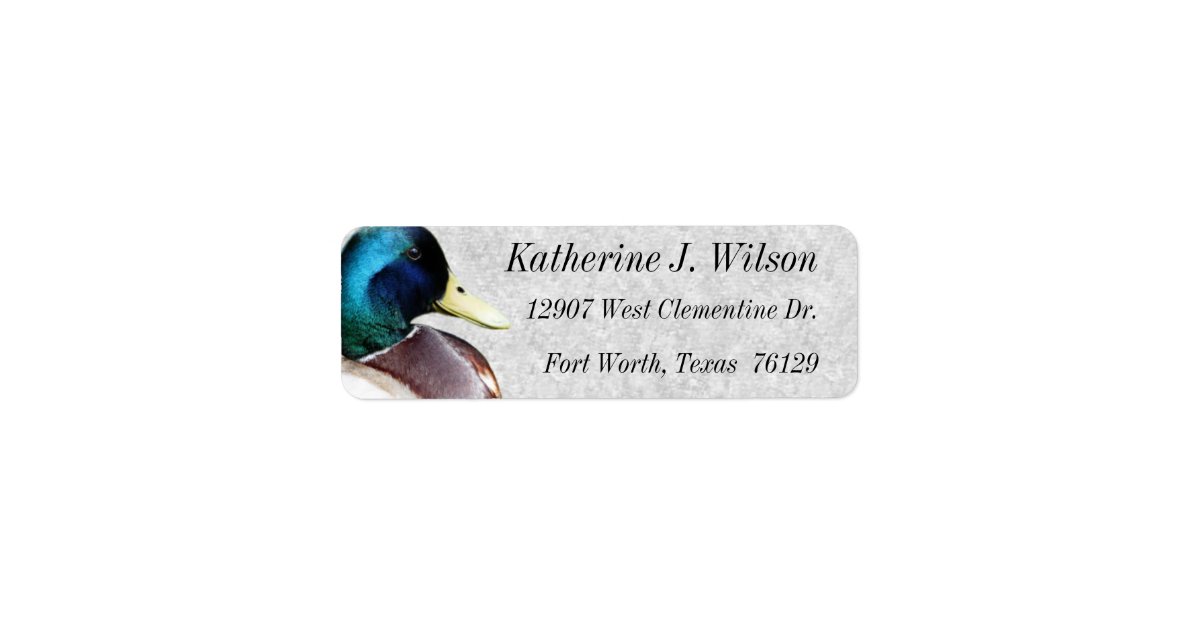 Mallard Drake Personal Mailing Labels | Zazzle