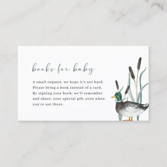 Mallard Duck Baby Shower Books for Baby Card | Zazzle