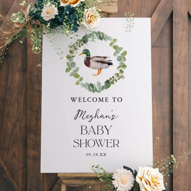 Mallard Duck Baby Shower Welcome Sign | Zazzle