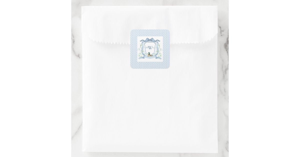 Mallard Duck Monogram Sticker and Labels | Zazzle