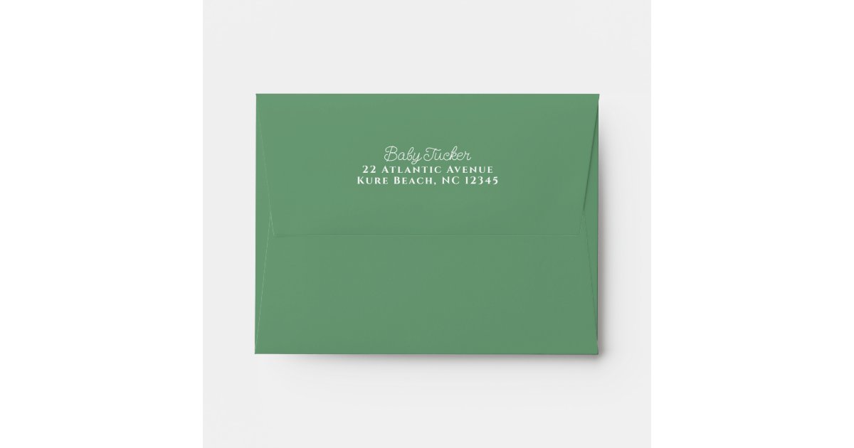 Mallard Duck New Baby Boy Green Stationery Envelope | Zazzle