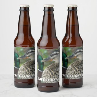 Mallard Duck Pair Photo Personalized Beer Bottle Label | Zazzle