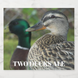 Mallard Duck Pair Photo Personalized Beer Bottle Label | Zazzle