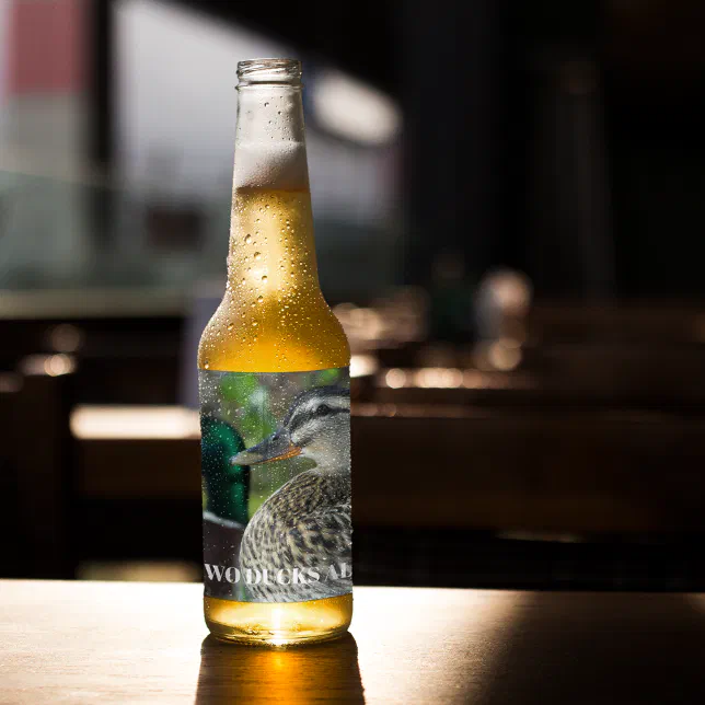 Mallard Duck Pair Photo Personalized Beer Bottle Label | Zazzle