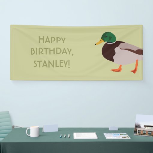 Mallard Duck Realistic Illustration Personalized Banner | Zazzle
