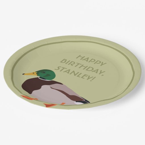 Mallard Duck Realistic Illustration Personalized Paper Plates | Zazzle