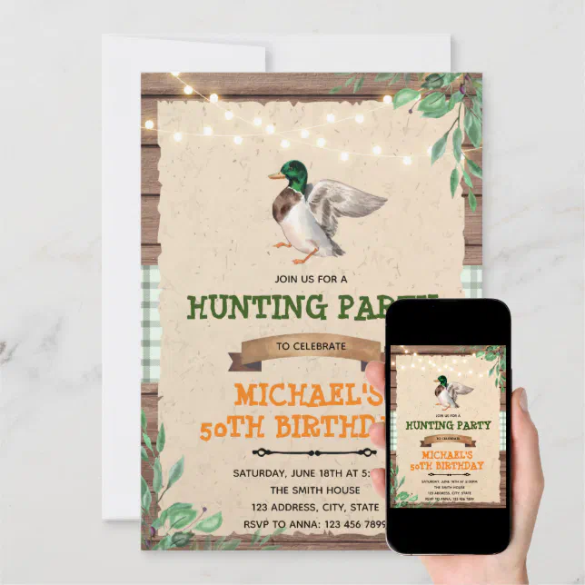 Mallard duck retirement birthday invitation | Zazzle