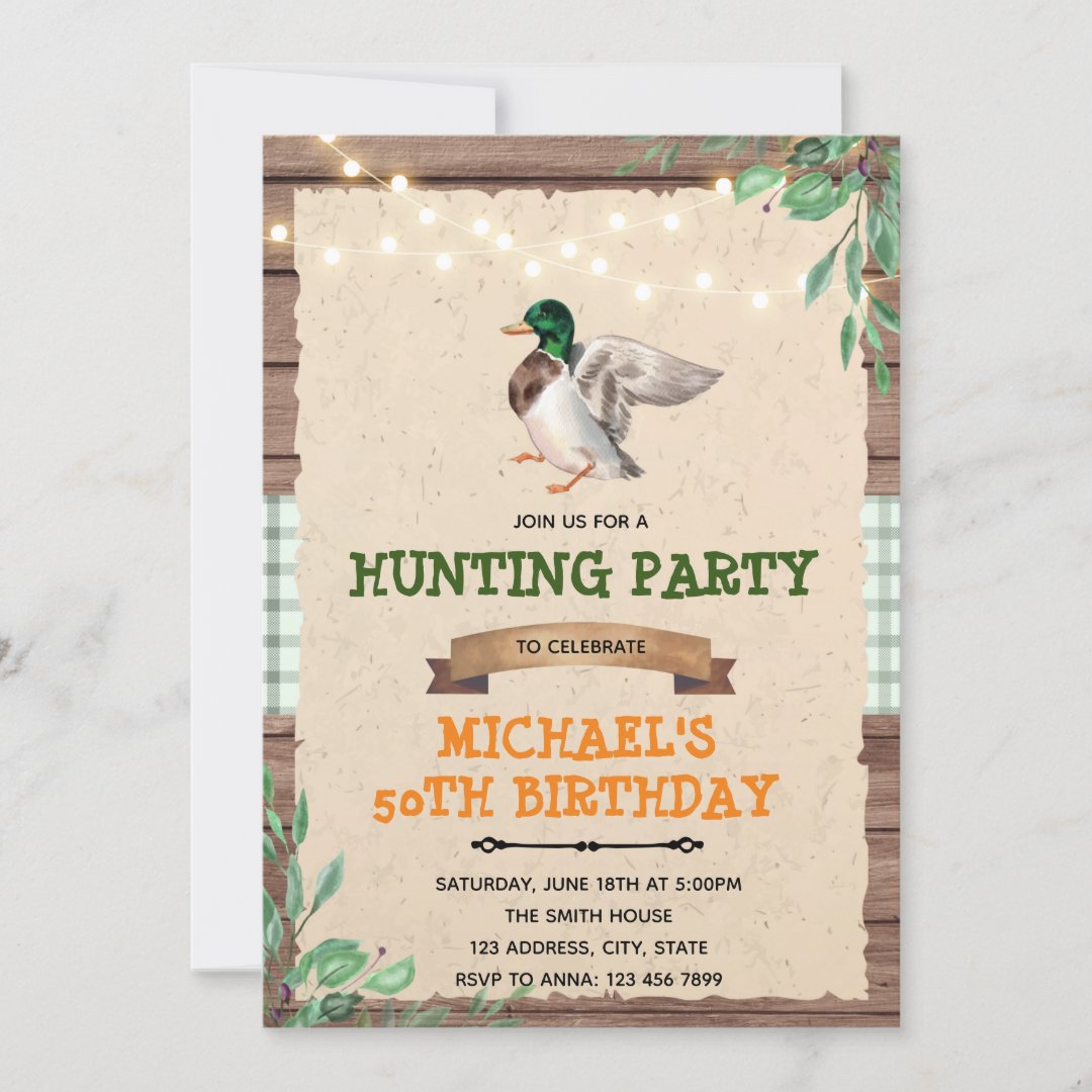 Mallard duck retirement birthday invitation | Zazzle