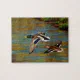 Mallard Ducks Flying Over Pond Jigsaw Puzzle | Zazzle