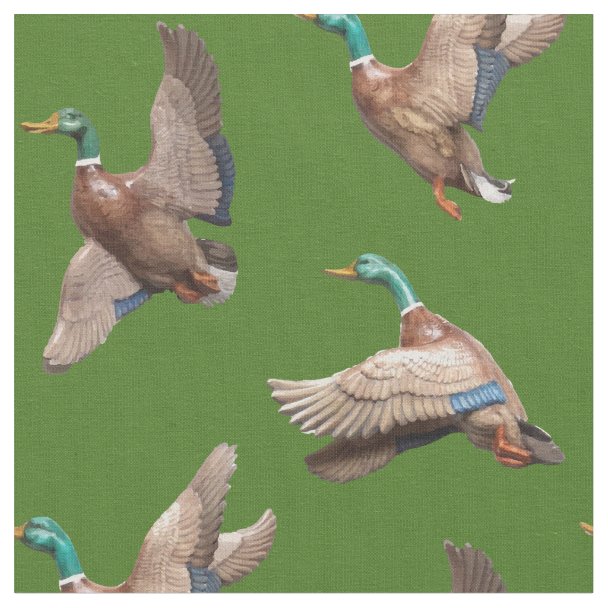 Mallard Ducks Fabric | Zazzle