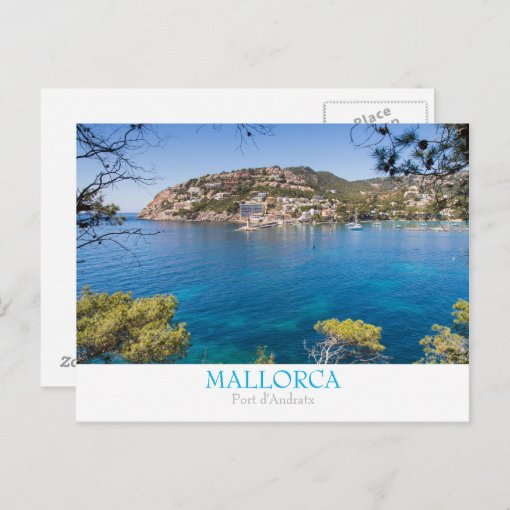 Mallorca - Port Andratx postcard with text | Zazzle