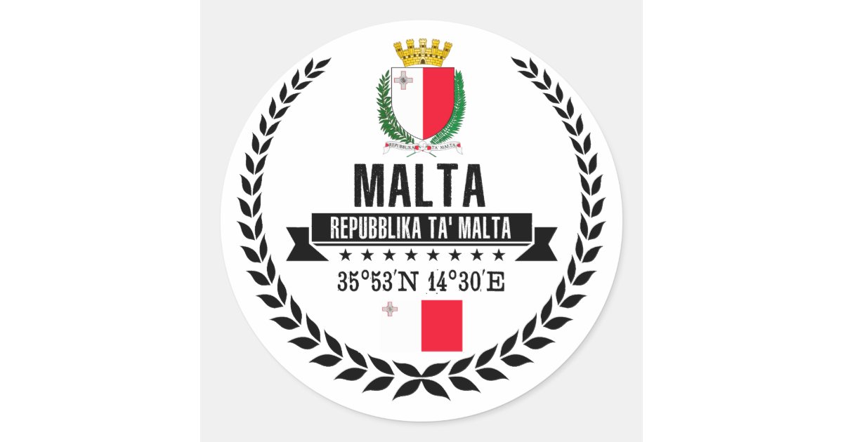 Malta Classic Round Sticker | Zazzle