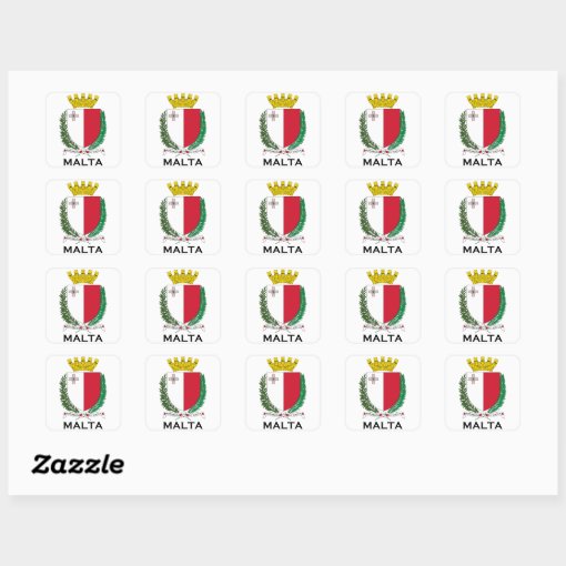 MALTA - emblem/coat of arms/symbol/flag Square Sticker | Zazzle