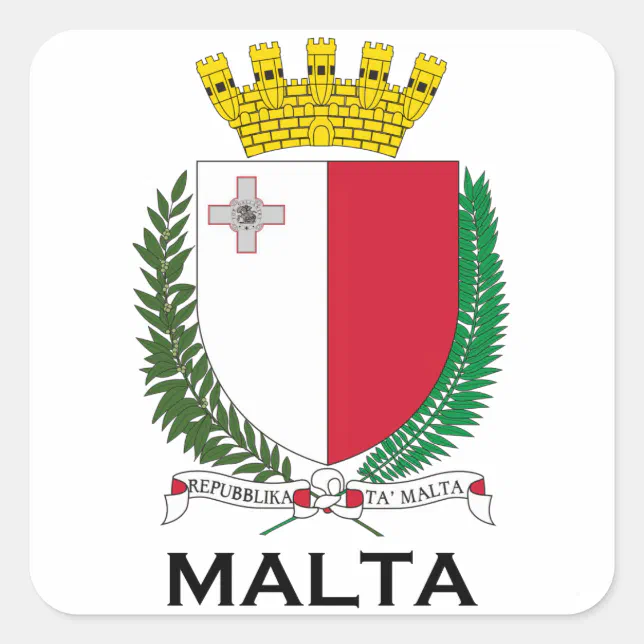 MALTA - emblem/coat of arms/symbol/flag Square Sticker | Zazzle