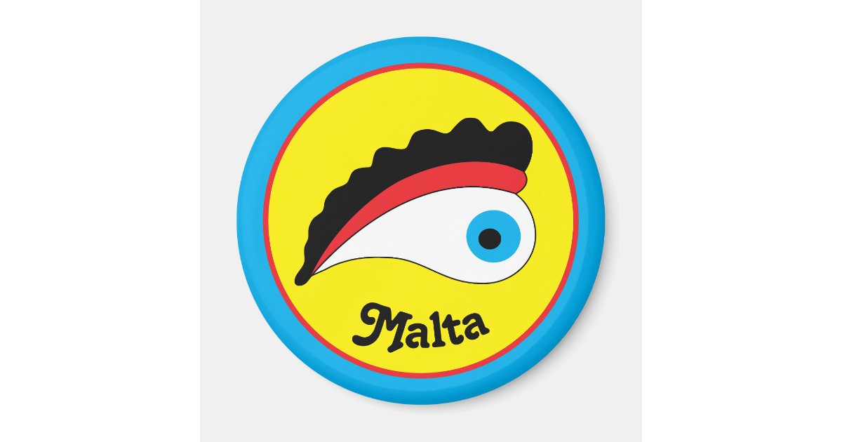 Malta Fishing Boat Lucky Eye Colourful Magnet | Zazzle
