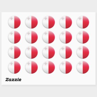 Malta Flag Classic Round Sticker | Zazzle
