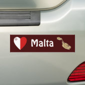 Malta Flag Heart + Map Bumper Sticker | Zazzle