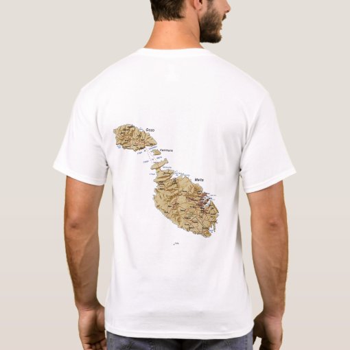 Malta Flag + Map + Text T-Shirt | Zazzle