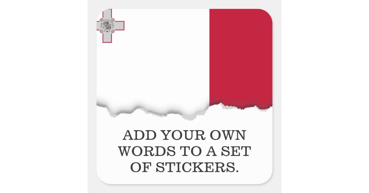 Malta flag square sticker | Zazzle