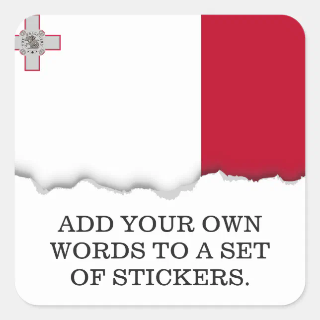 Malta flag square sticker | Zazzle