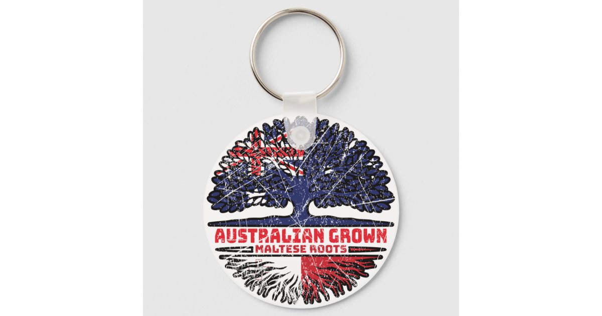 Malta Maltese Australian Australia Tree Roots Flag Keychain | Zazzle