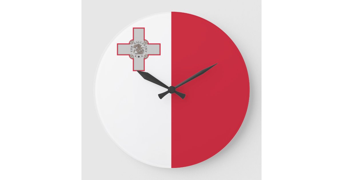 Malta (Maltese) Flag Large Clock | Zazzle
